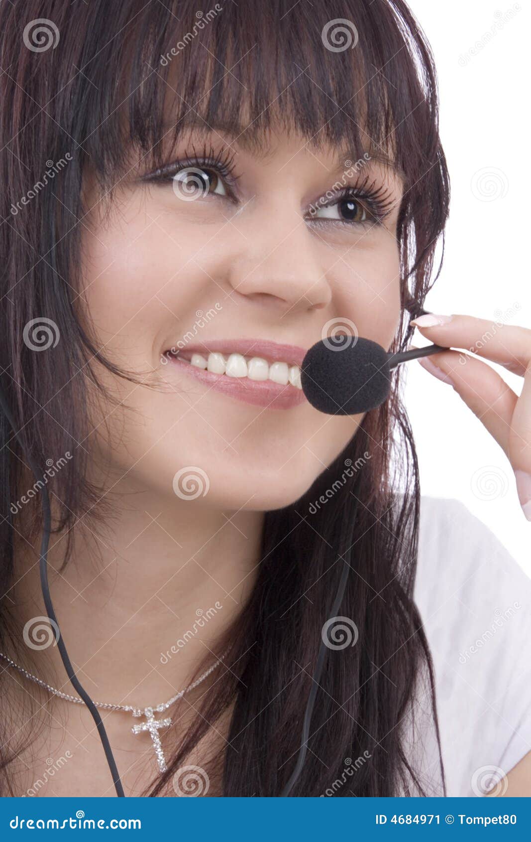 Woman telephonist stock image. Image of operator, cheerful - 4684971