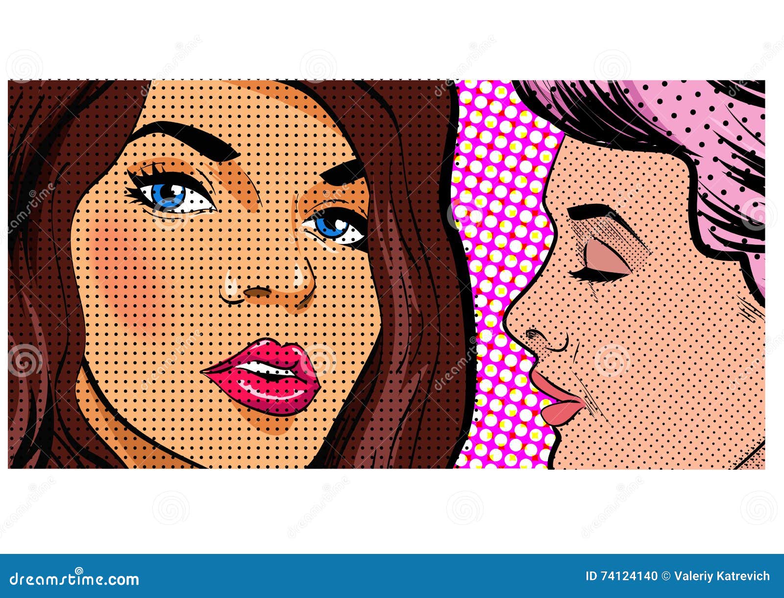 Woman Telling Secrets, Gossiping Girls Pop Art Retro Style Illustration ... Woman Telling Secrets, Gossiping Girls Pop Art Retro Style Illustration ...
