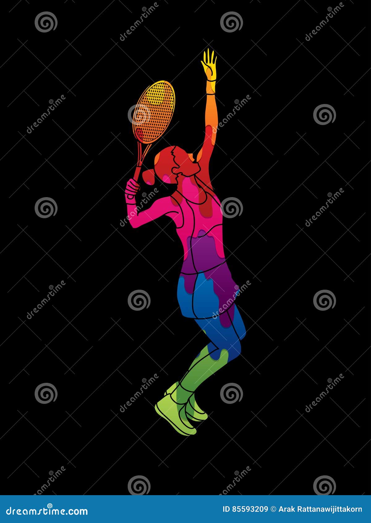 Woman tennis player serve stock vector. Illustration of competition ...