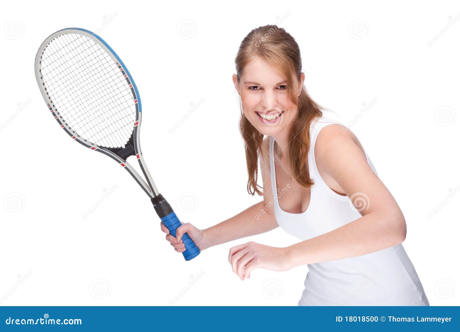 Woman with tennis racket stock photo. Image of hobbies - 18018500