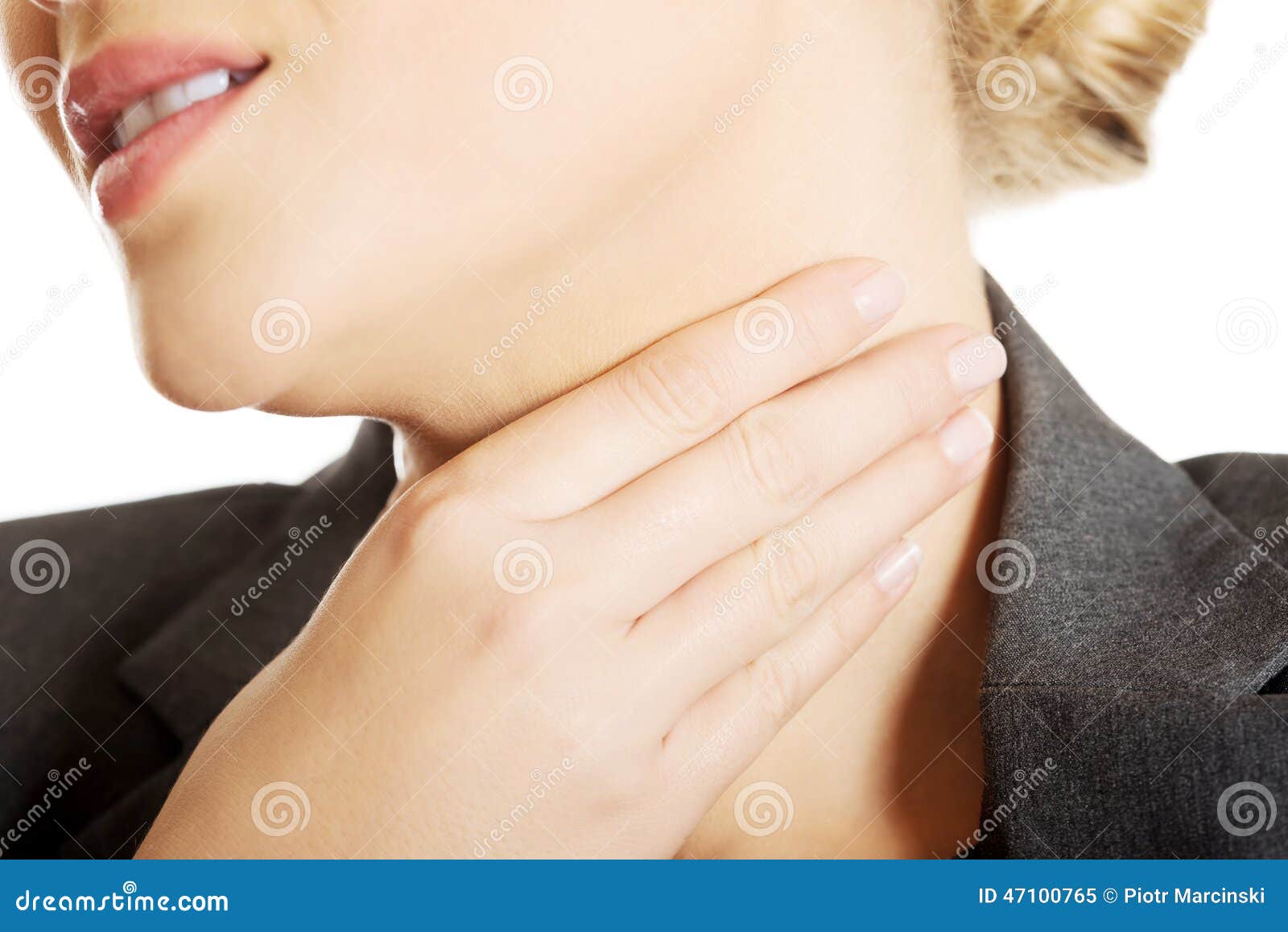 Woman with Terrible Throat Pain Stock Image - Image of body, people ...