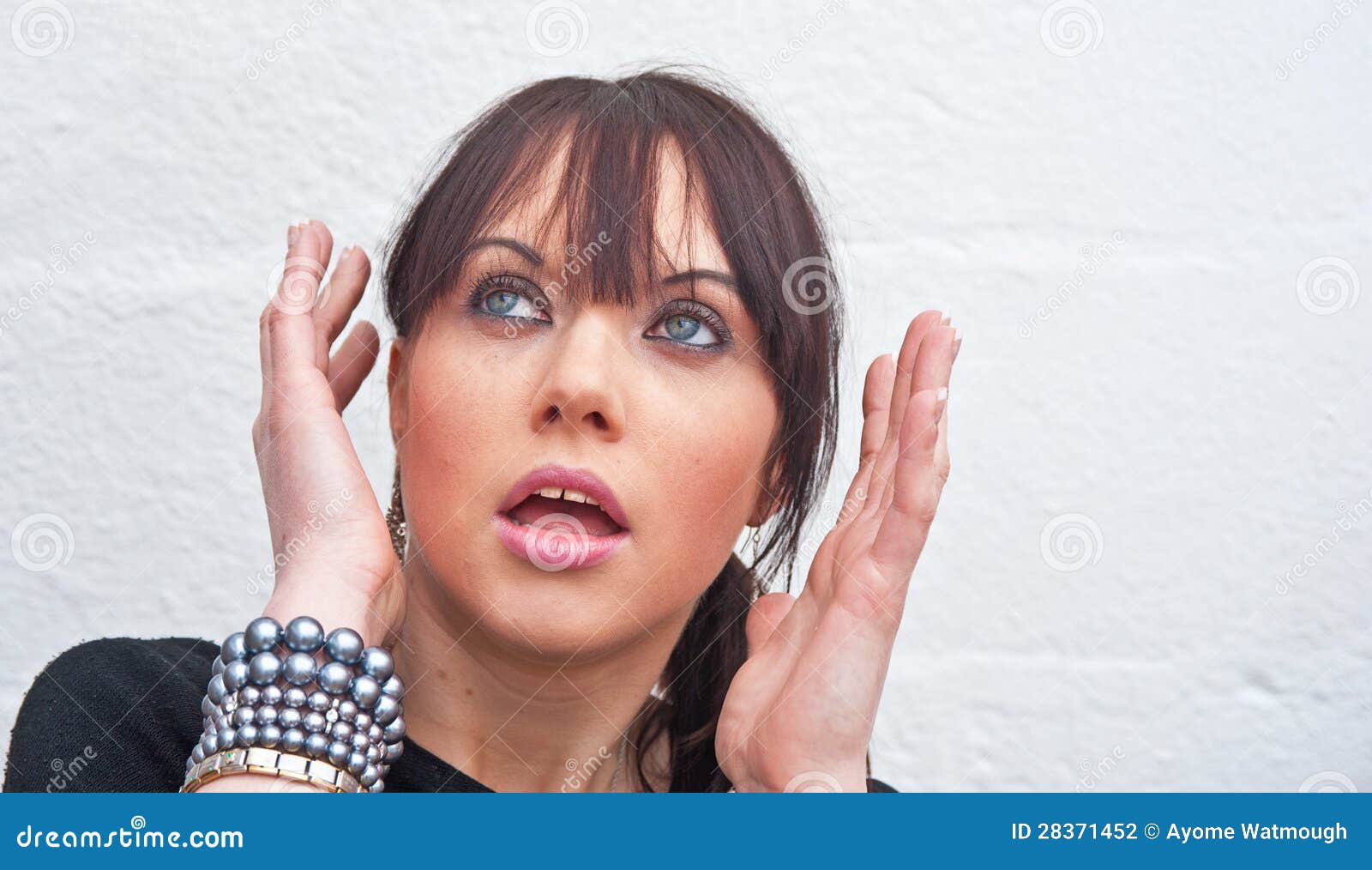 Woman terrified by ghost stock photo. Image of ghostly - 28371452