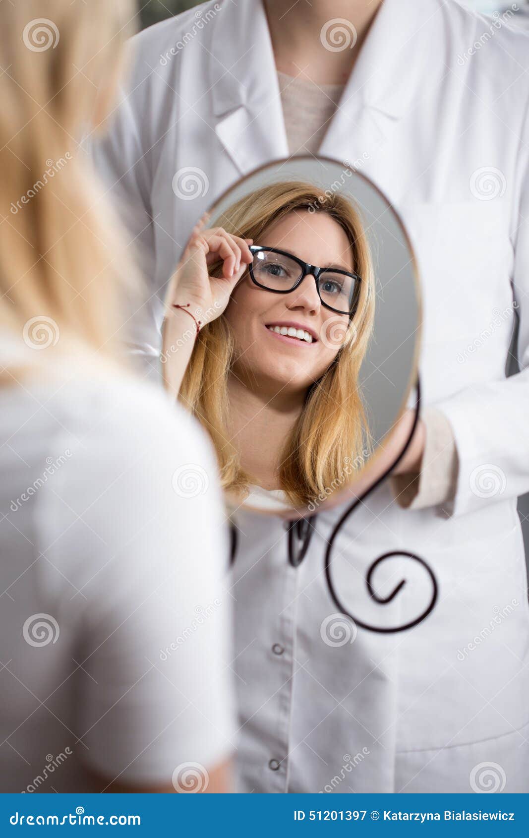 Woman Testing New Eyeglasses Stock Image - Image of caucasian ...