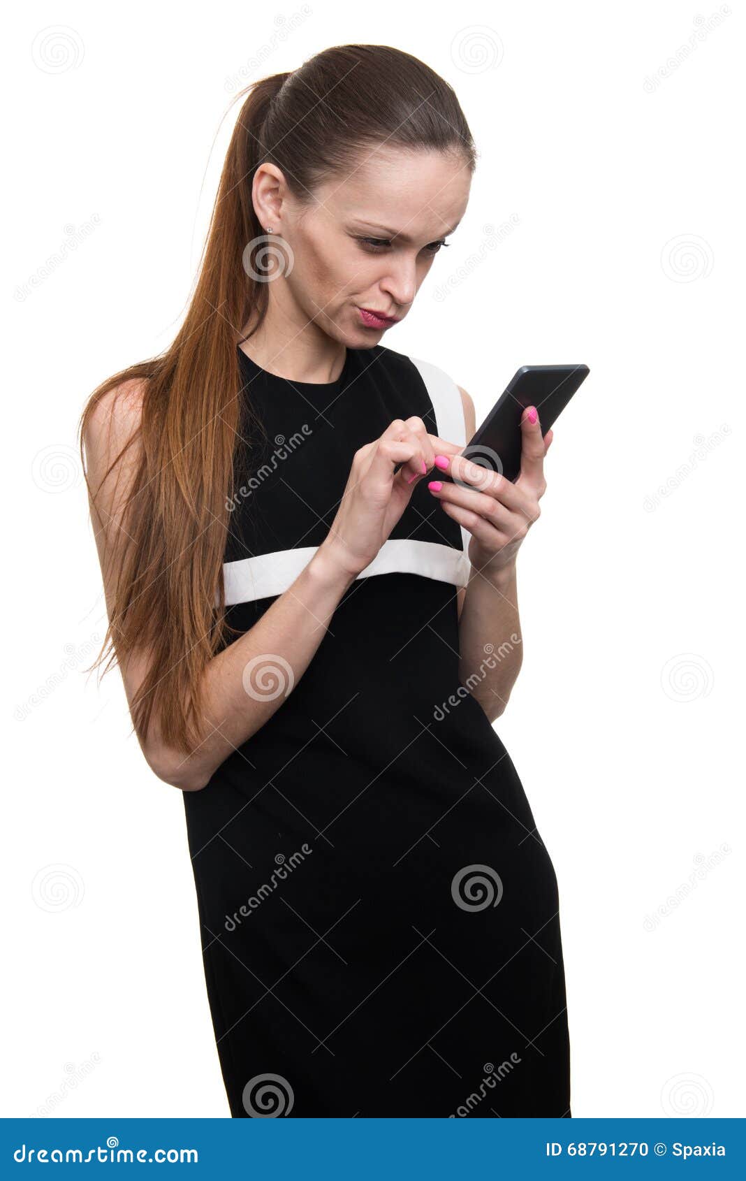 Woman Text Messaging on a Mobile Phone Stock Photo - Image of wireless ...