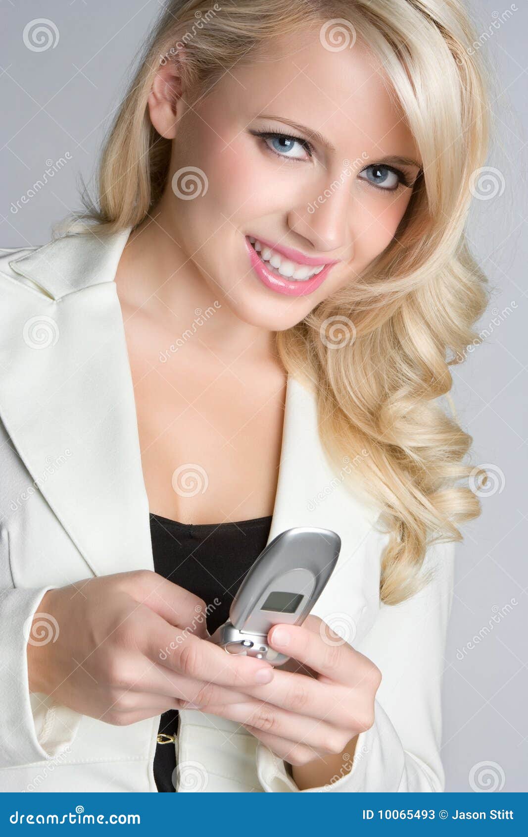 Woman Texting stock image. Image of blond, businesswoman - 10065493