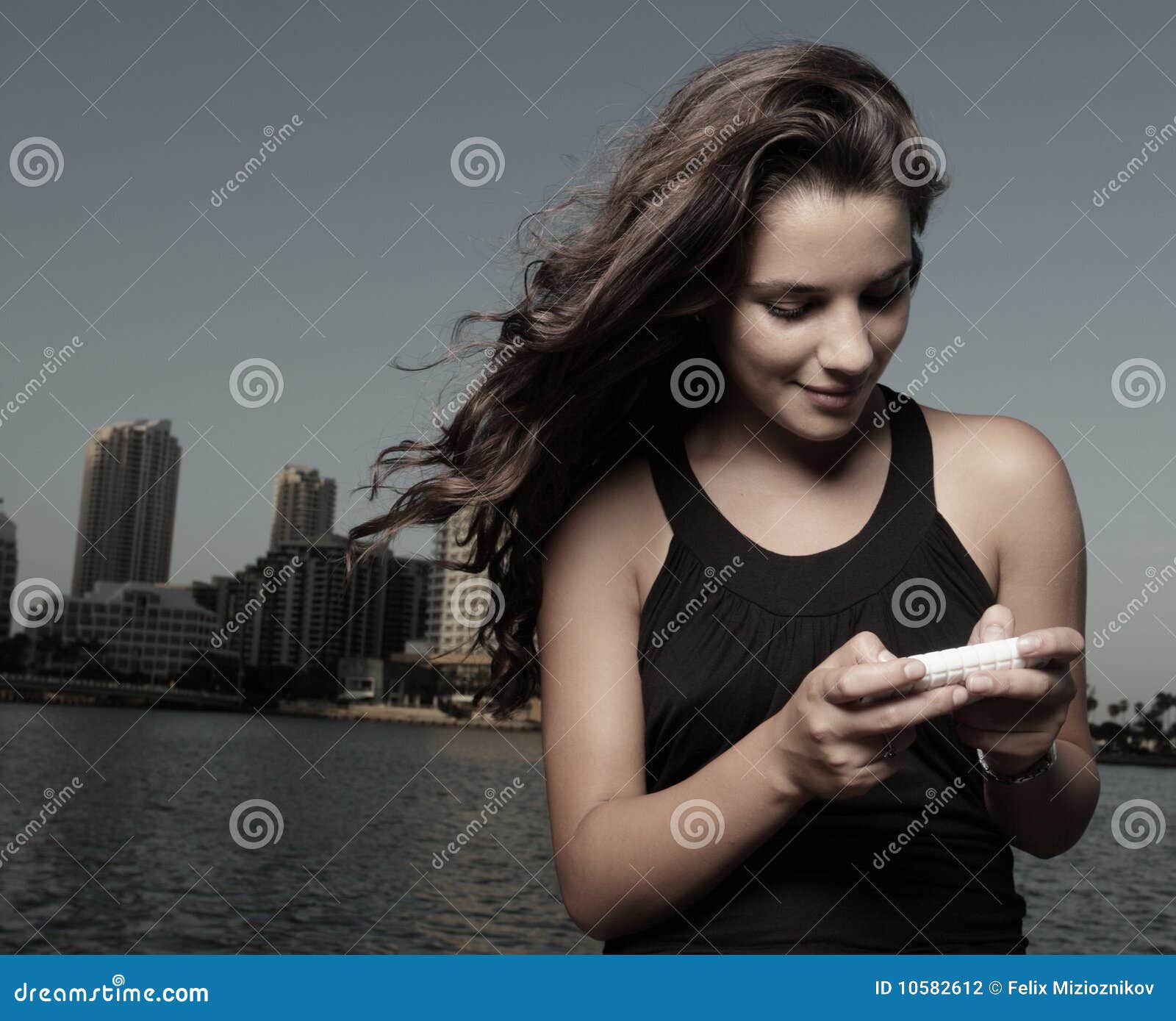 Woman texting stock photo. Image of setting, attractive - 10582612