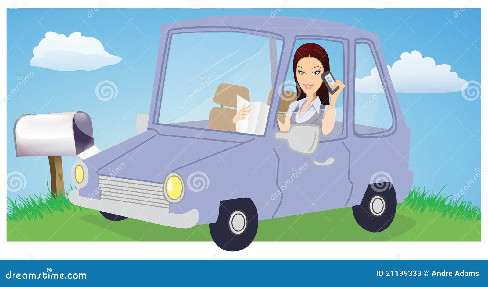 Woman texting stock vector. Illustration of work, cartoon - 21199333