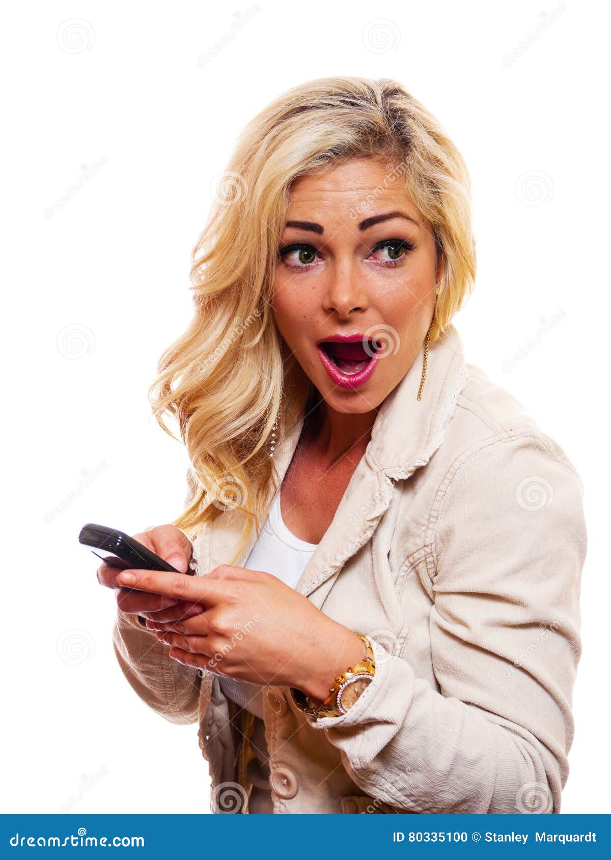 Woman texting . stock photo. Image of female, lady, cute - 80335100