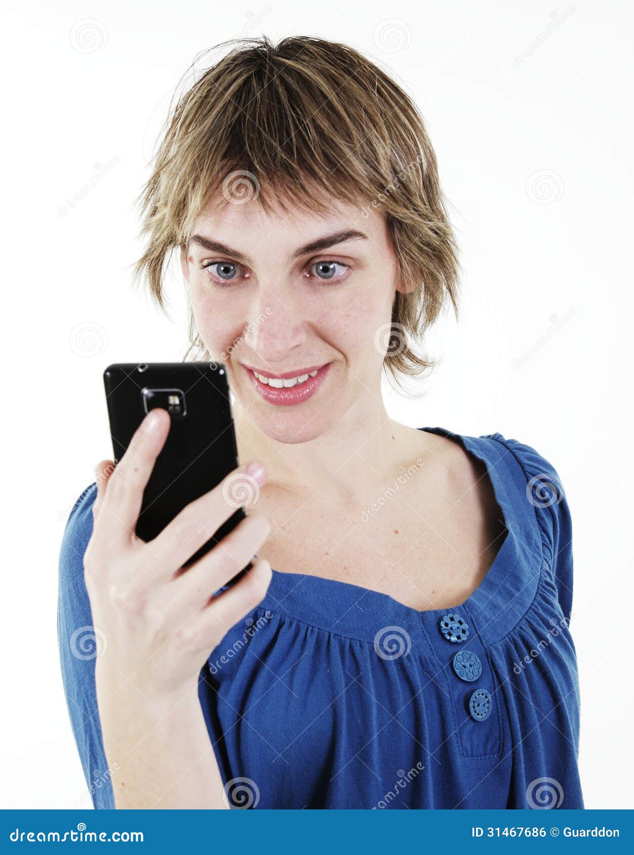Woman Texting on Her Cell Phone Stock Photo - Image of technology ...