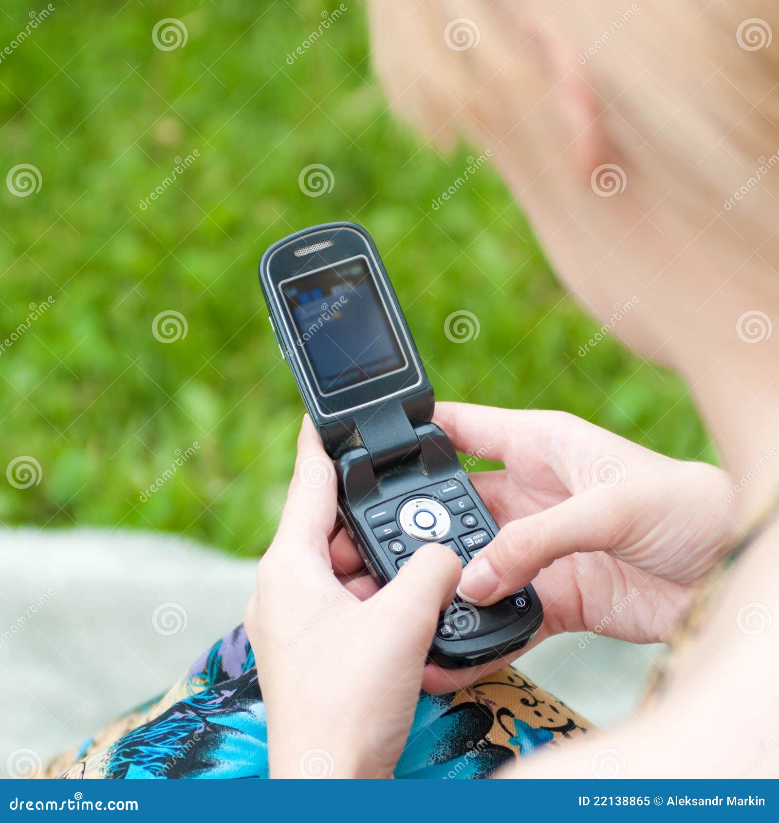 Woman Texting on Mobile Phone Stock Image - Image of nature, cell: 22138865