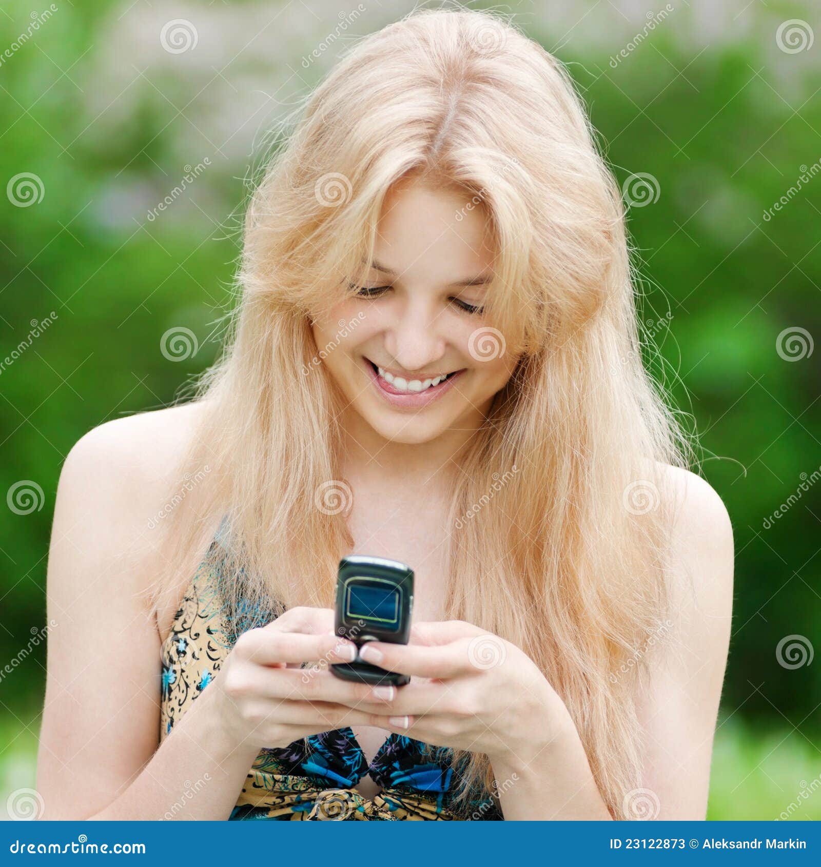 Woman Texting on Mobile Phone Stock Image - Image of message, adult ...