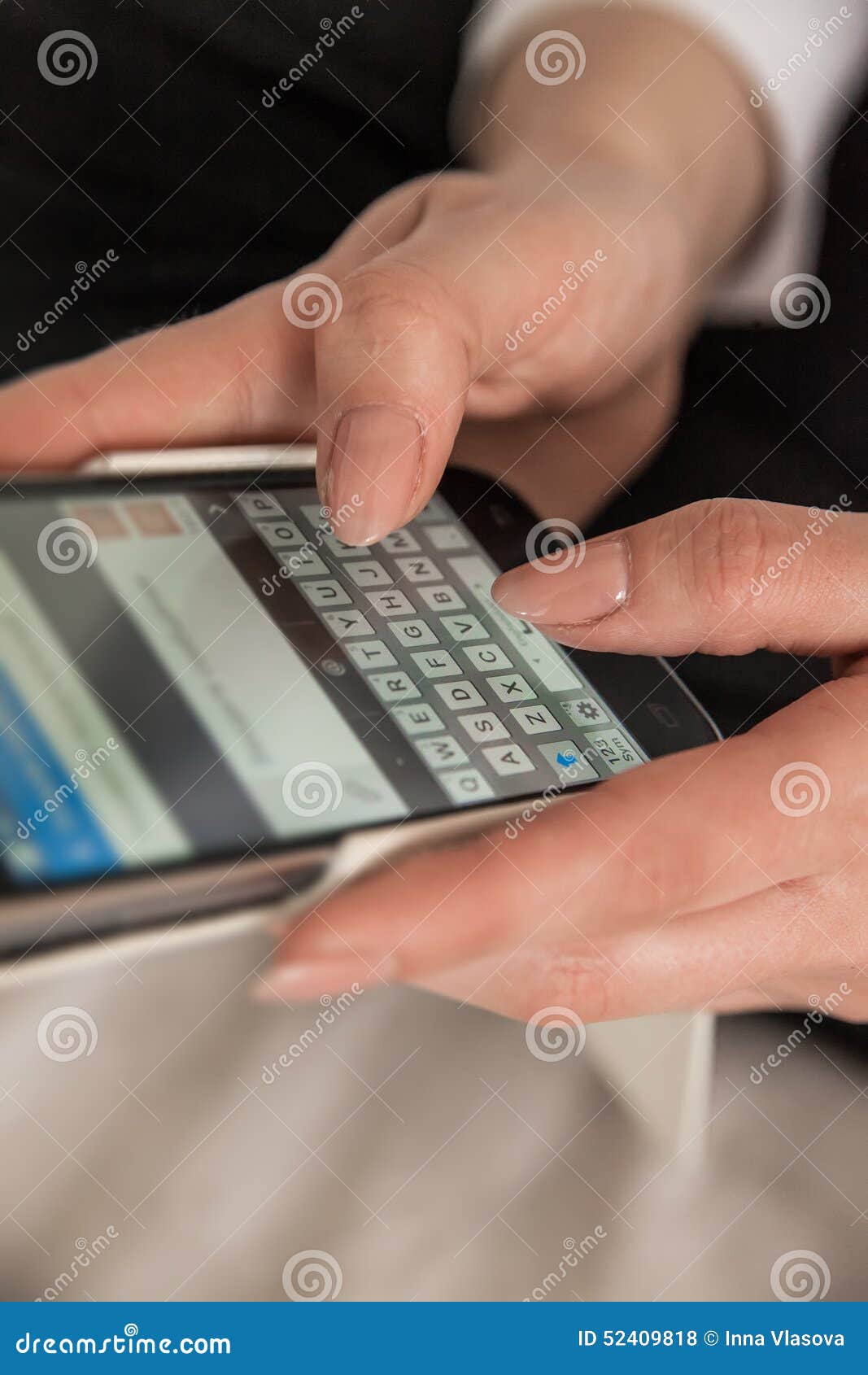 Woman texting sms stock photo. Image of email, touch - 52409818