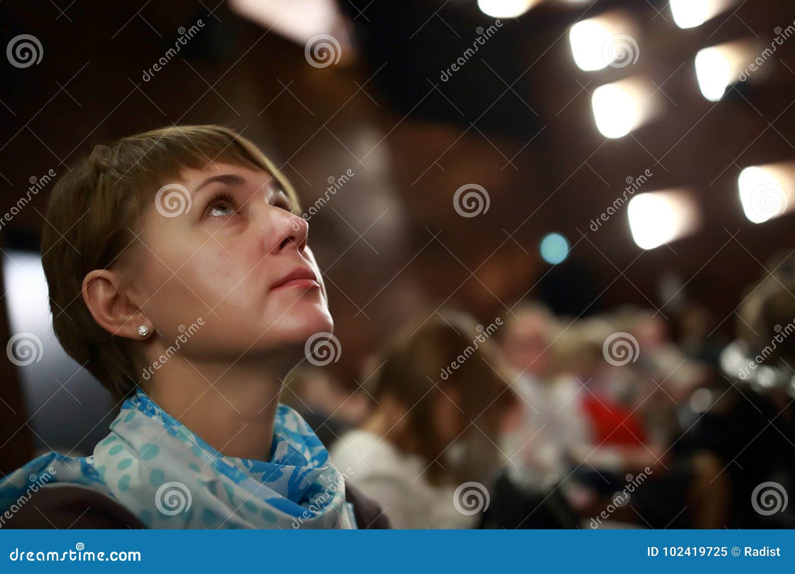 Woman in theater stock image. Image of person, leisure - 102419725