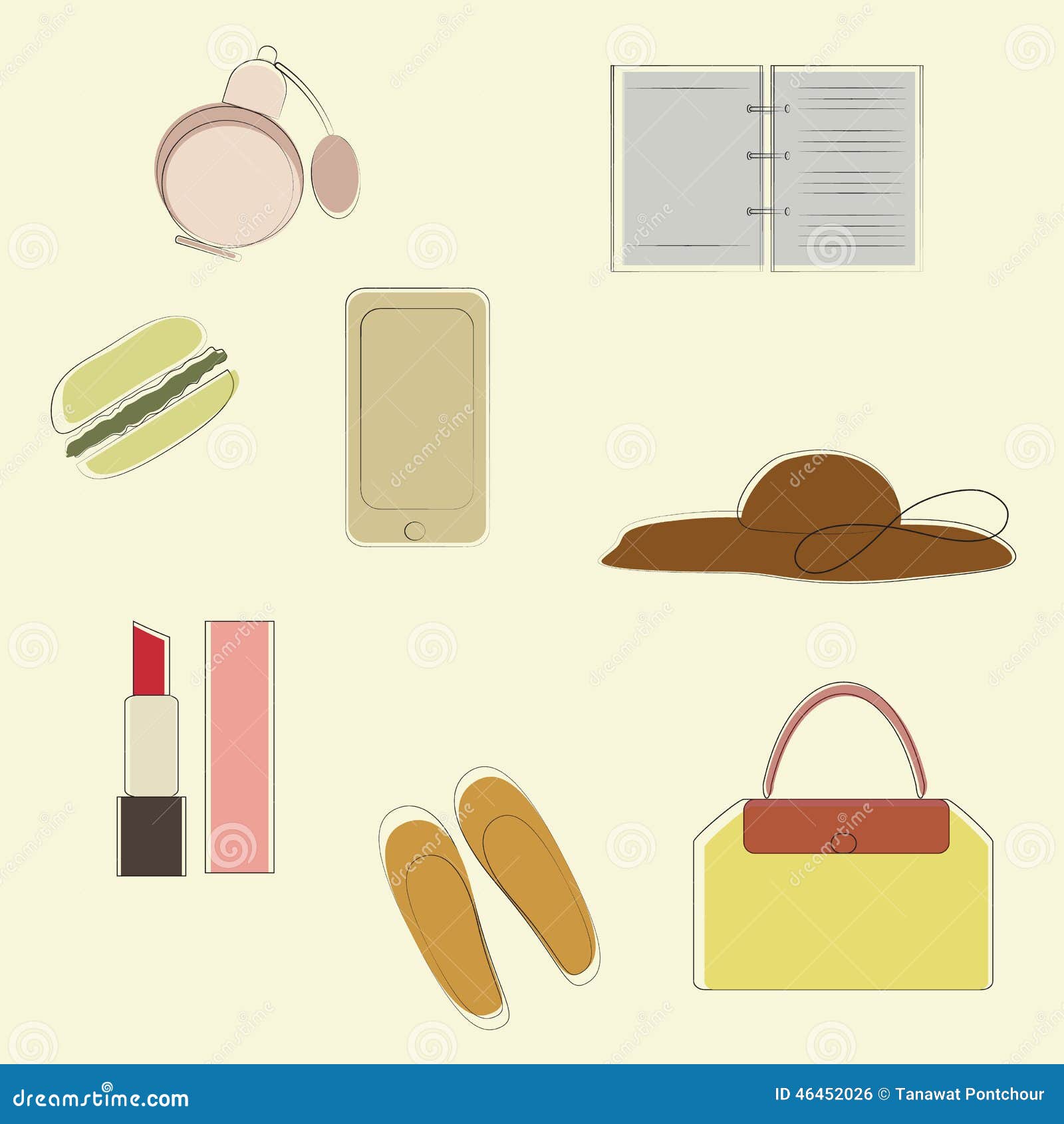 Woman things. stock vector. Illustration of doodle, makeup - 46452026