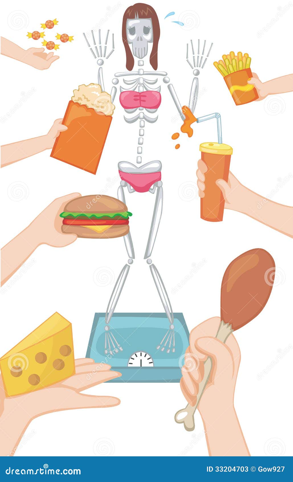 A Starving Woman Asks For Help. Vector Drawing | CartoonDealer.com ...