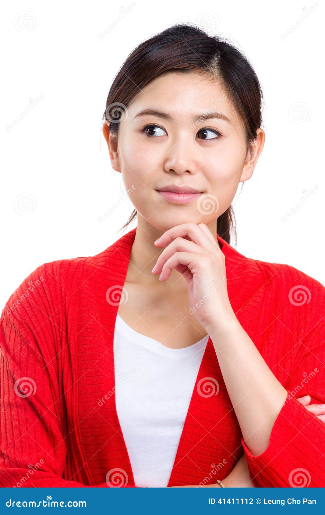 Woman think stock photo. Image of female, company, human - 41411112