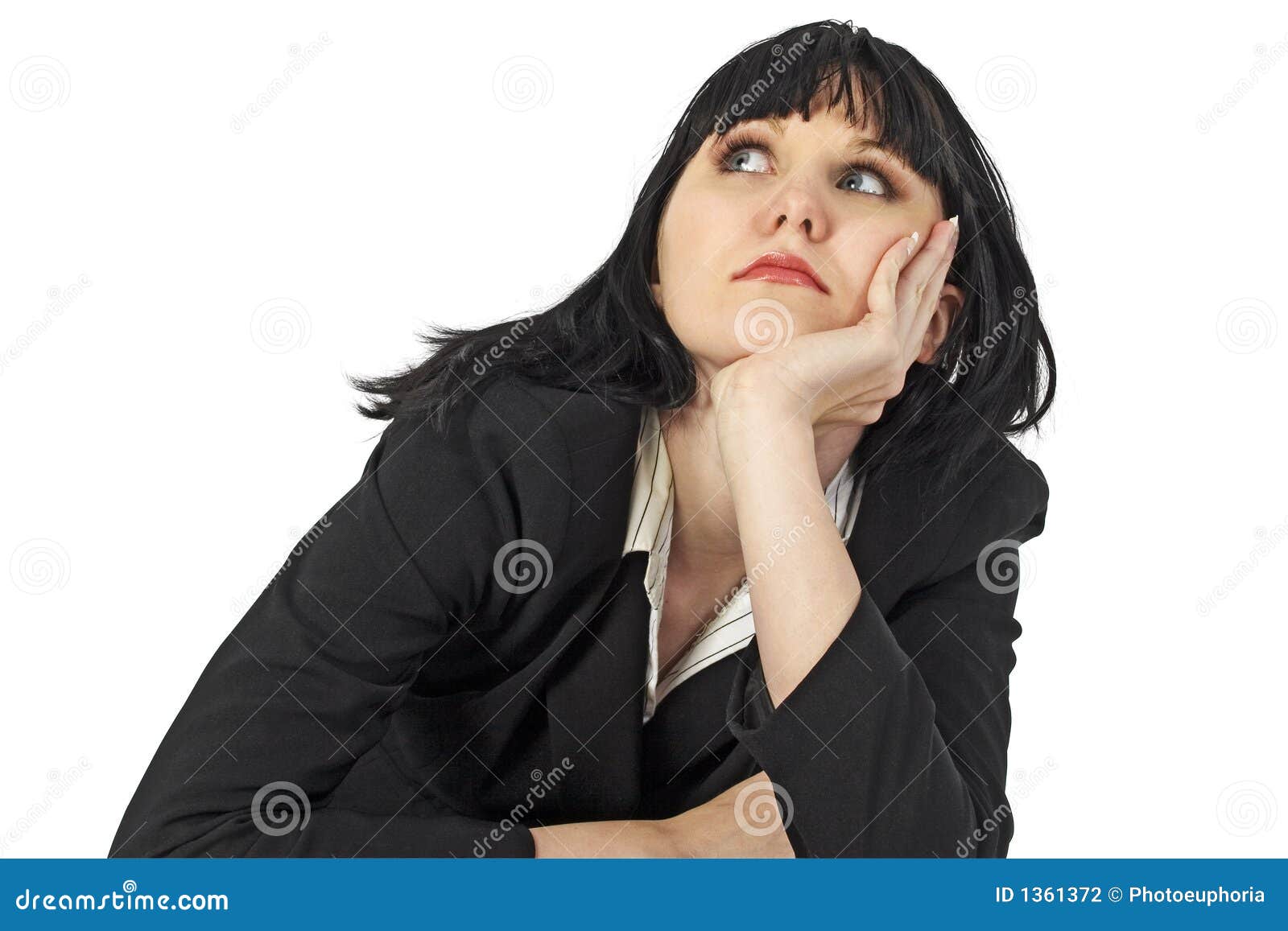 Woman Thinking stock photo. Image of think, woman, american - 1361372