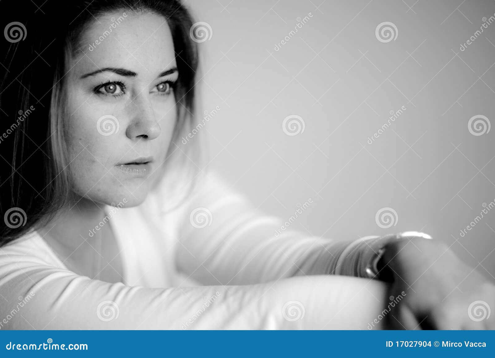 Woman is thinking stock photo. Image of beautiful, woman - 17027904