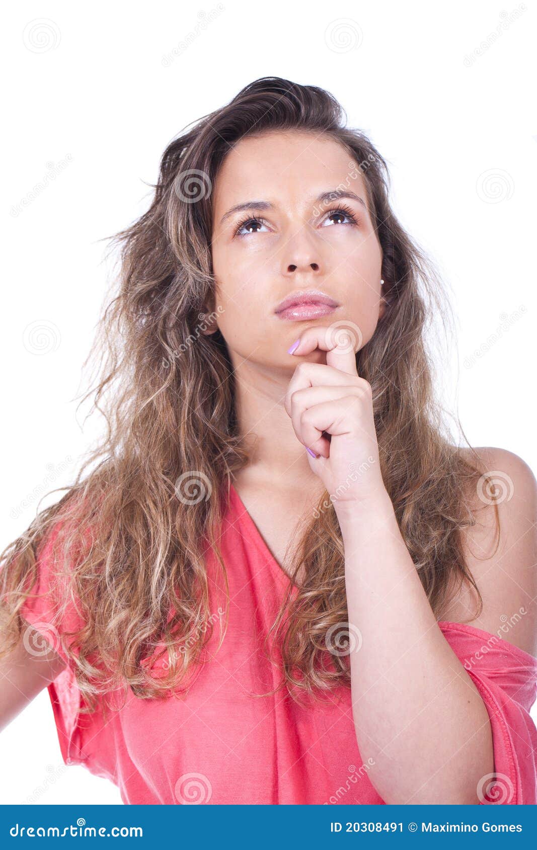 Woman thinking stock image. Image of pensive, surprise - 20308491