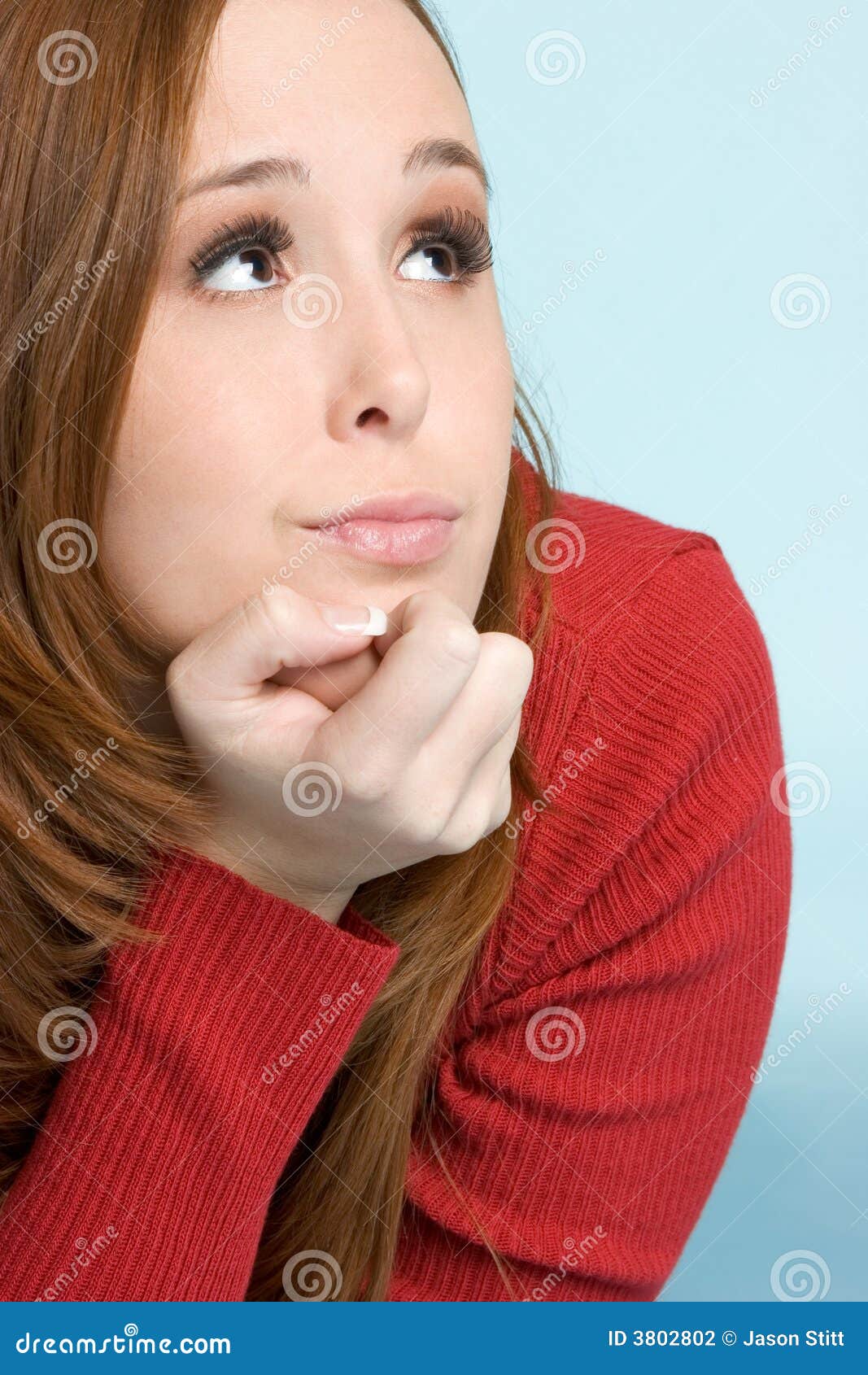 Woman Thinking stock photo. Image of expressions, expression - 3802802