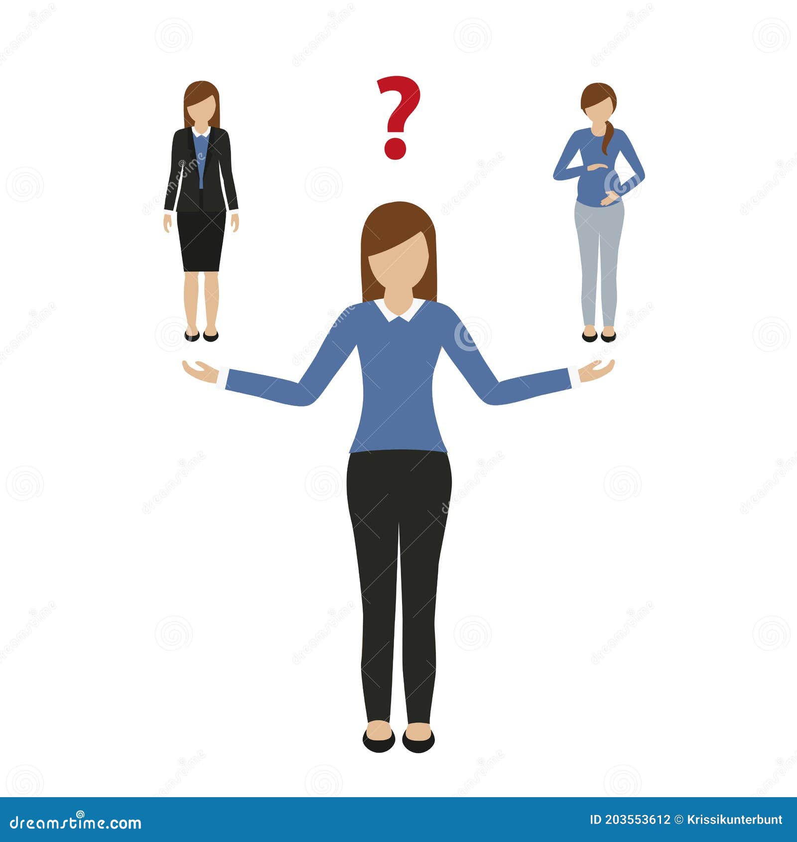 Woman is Thinking about Career and Pregnancy Stock Vector ... Woman is Thinking about Career and Pregnancy Stock Vector ...