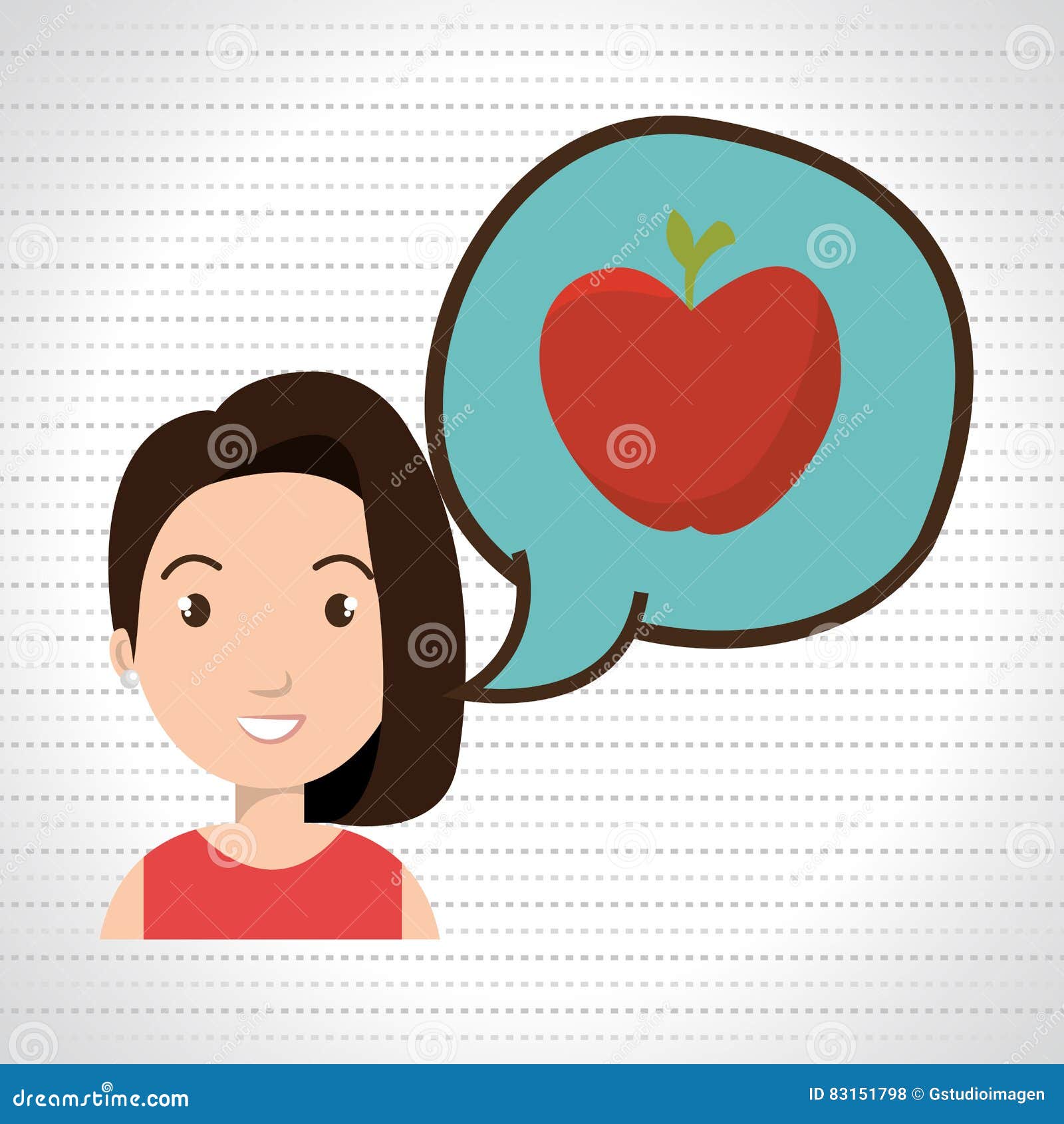 Woman Thinking Creating Bubble Stock Illustration - Illustration of ...