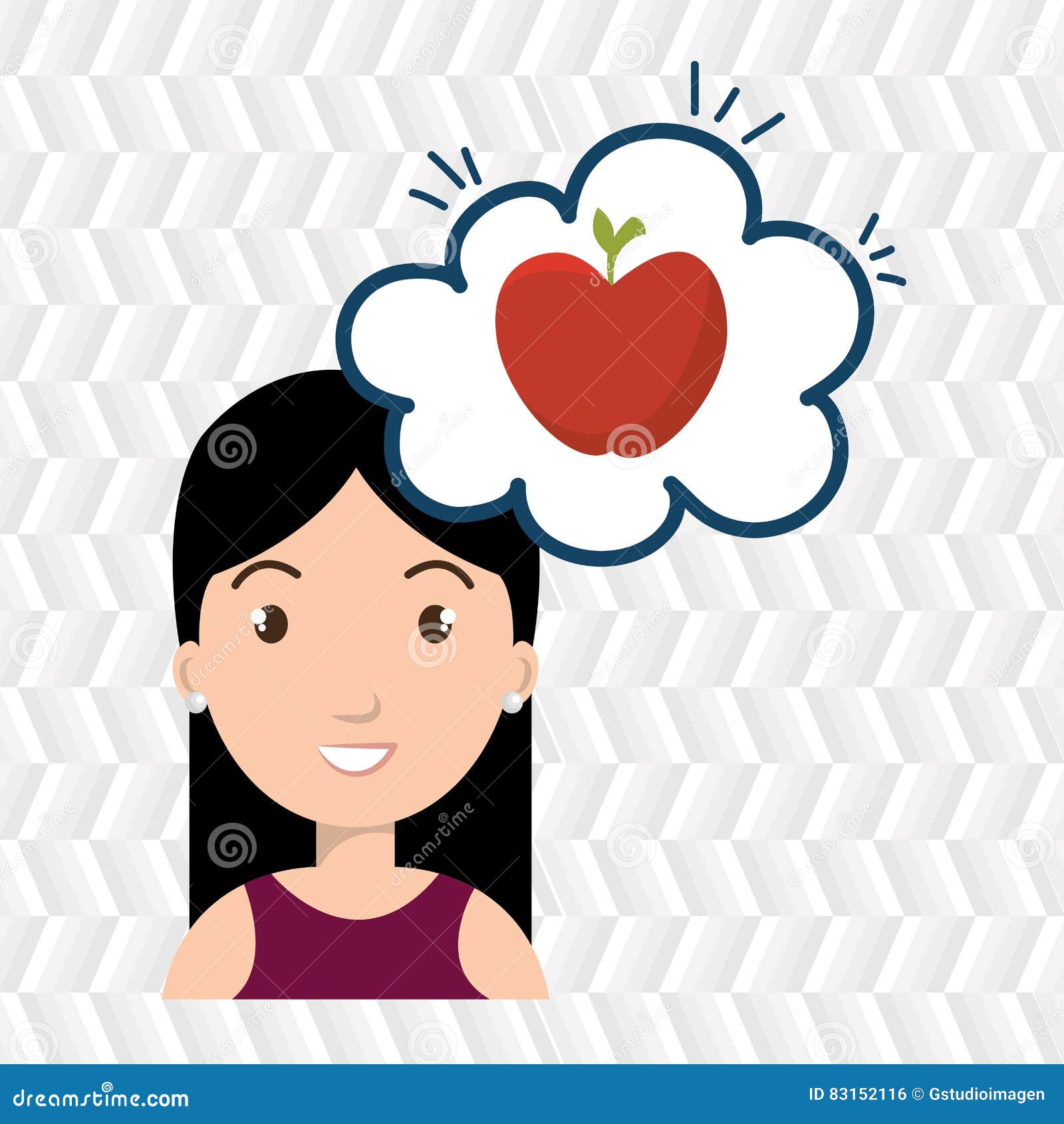 Woman Thinking Creating Bubble Stock Illustration - Illustration of ...