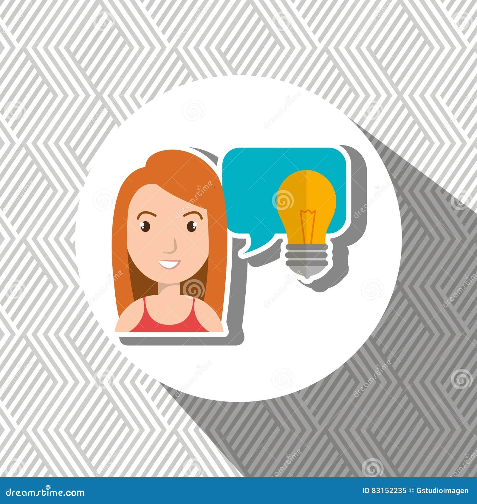 Woman Thinking Creating Bubble Stock Illustration - Illustration of ...