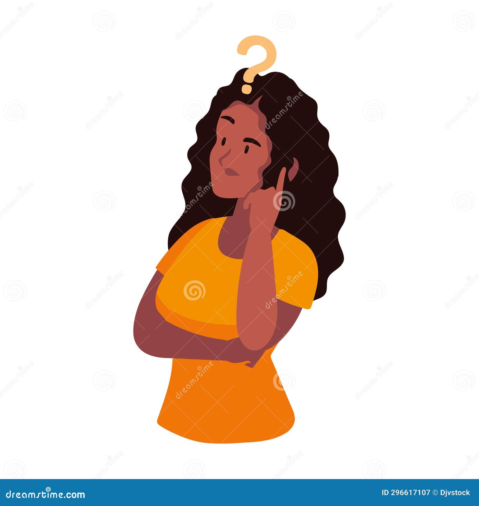 Woman thinking curious stock illustration. Illustration of imagine ...