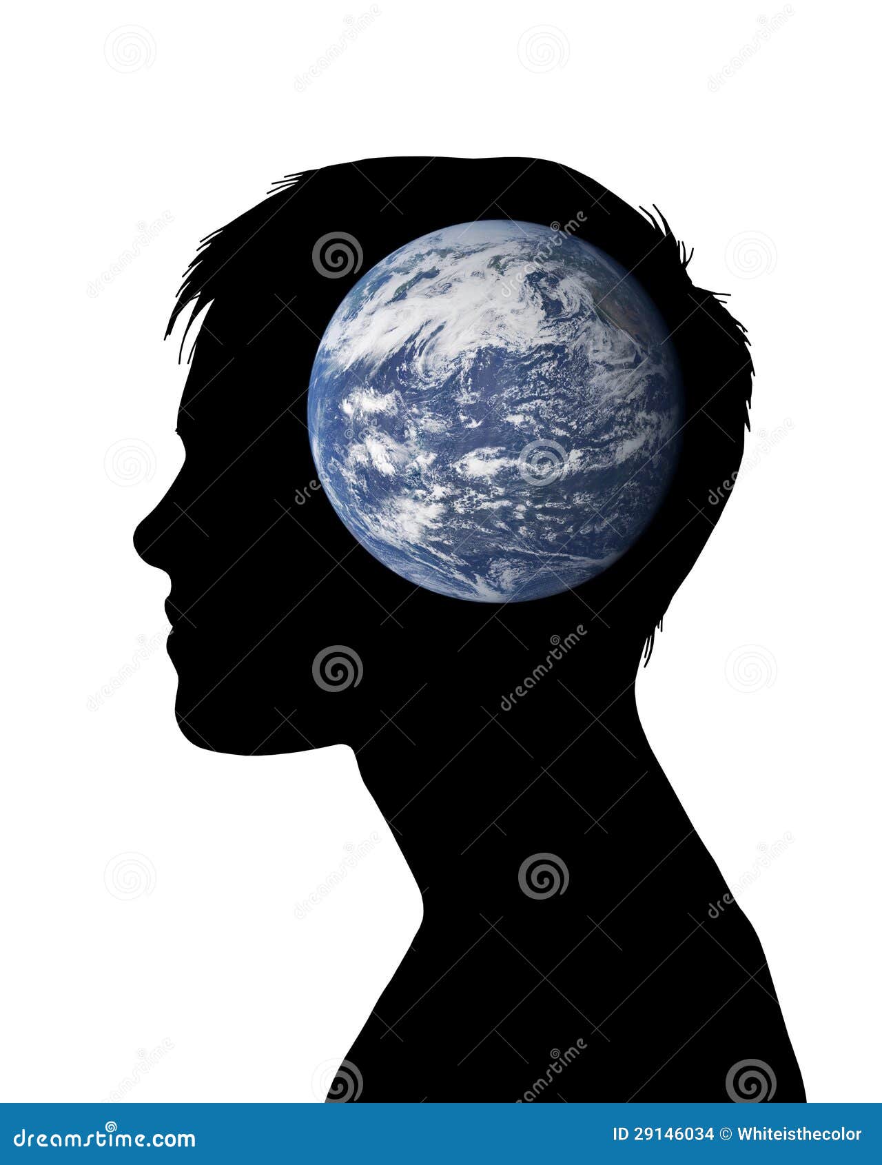 Woman Thinking about the Earth Stock Illustration - Illustration of ...