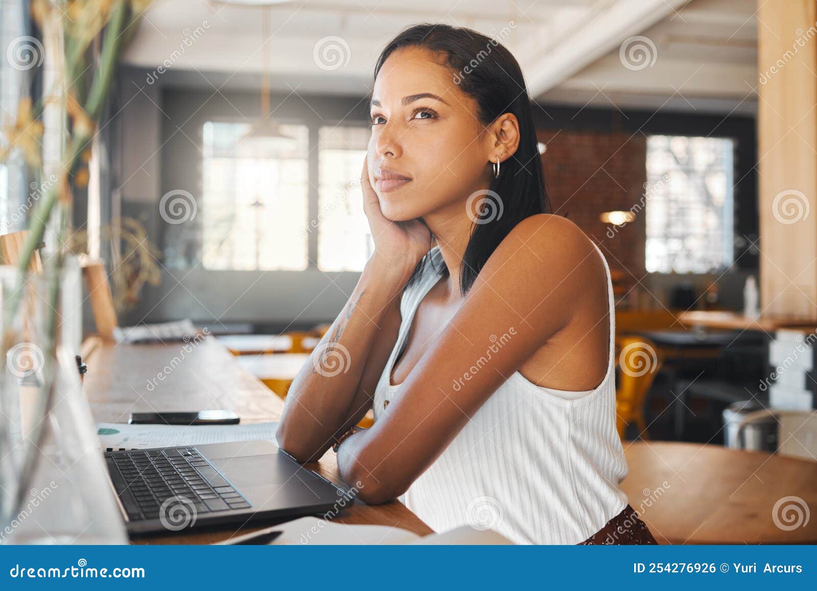 Woman Thinking of Idea, Planning Vision and Dreaming of Solution for ...