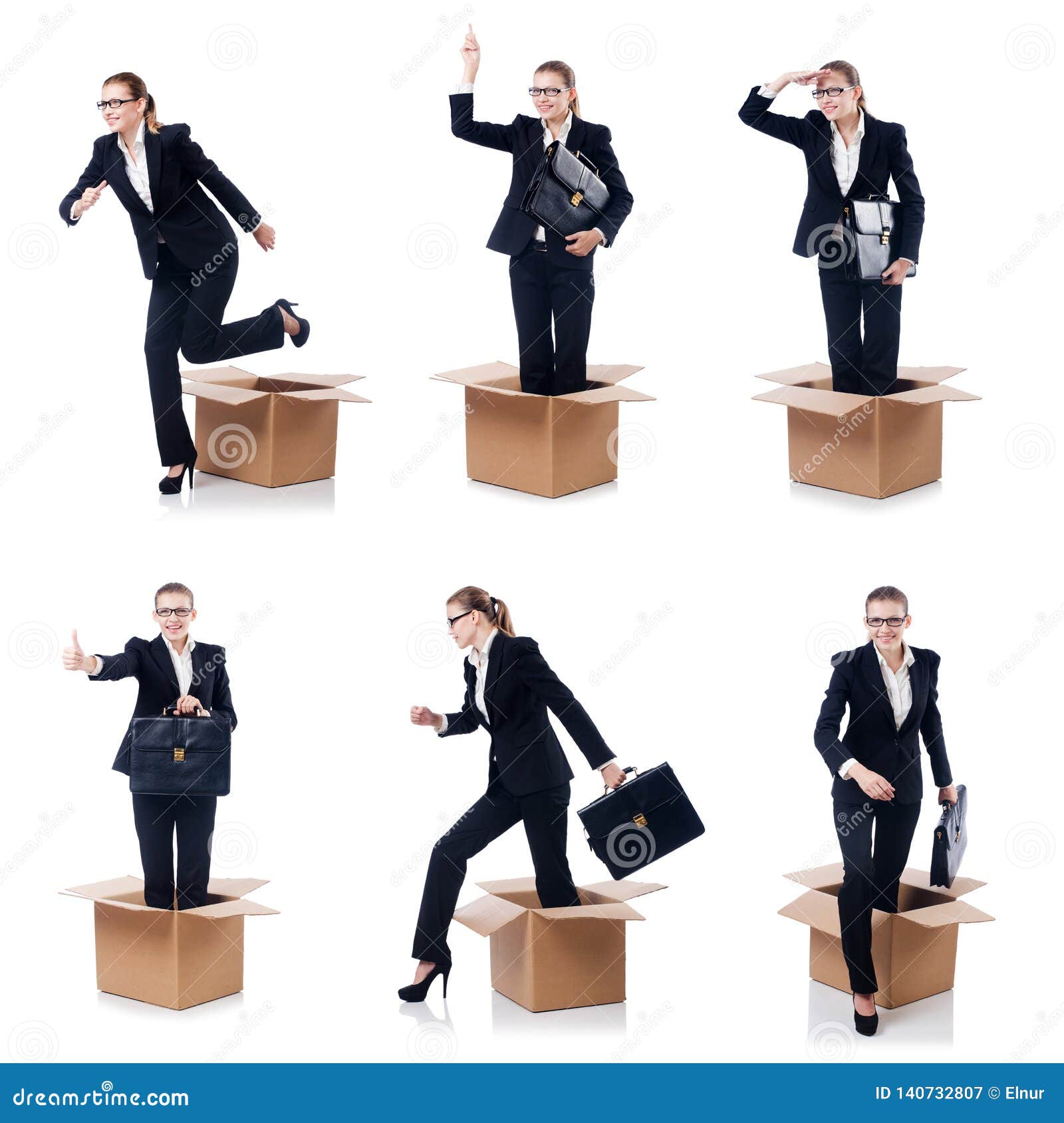 The Woman in Thinking Out of Box Concept Stock Image - Image of ...