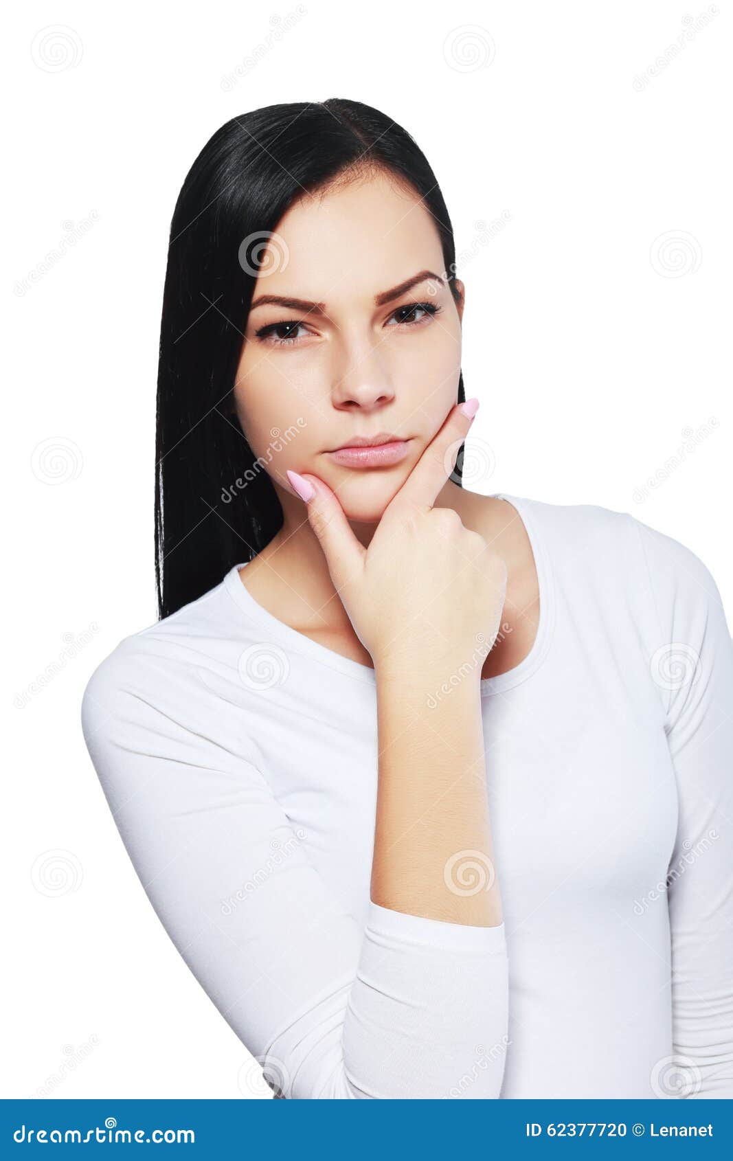 Woman thinking stock photo. Image of person, thoughtful - 62377720