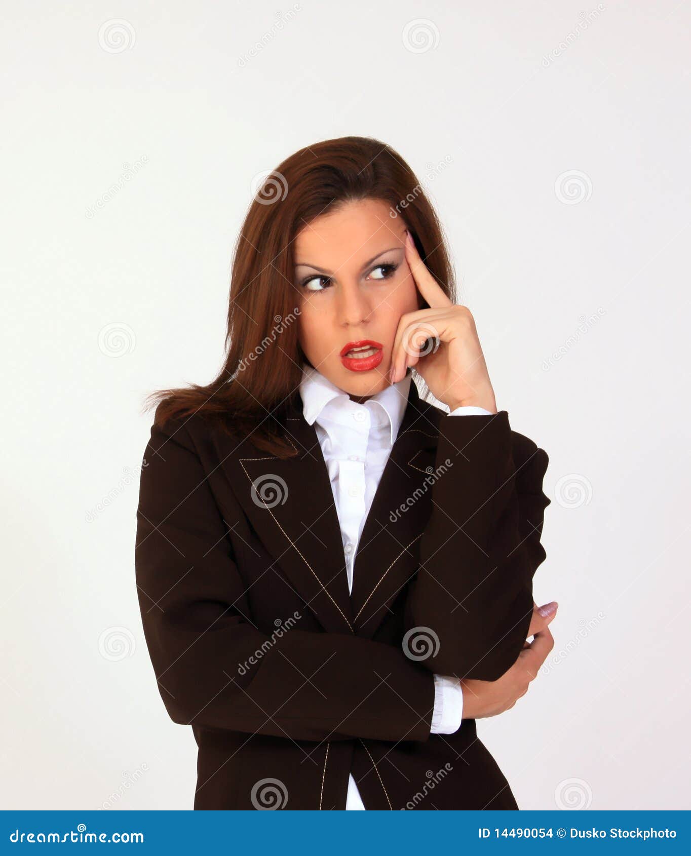 Woman in thinking pose stock photo. Image of model, partner - 14490054