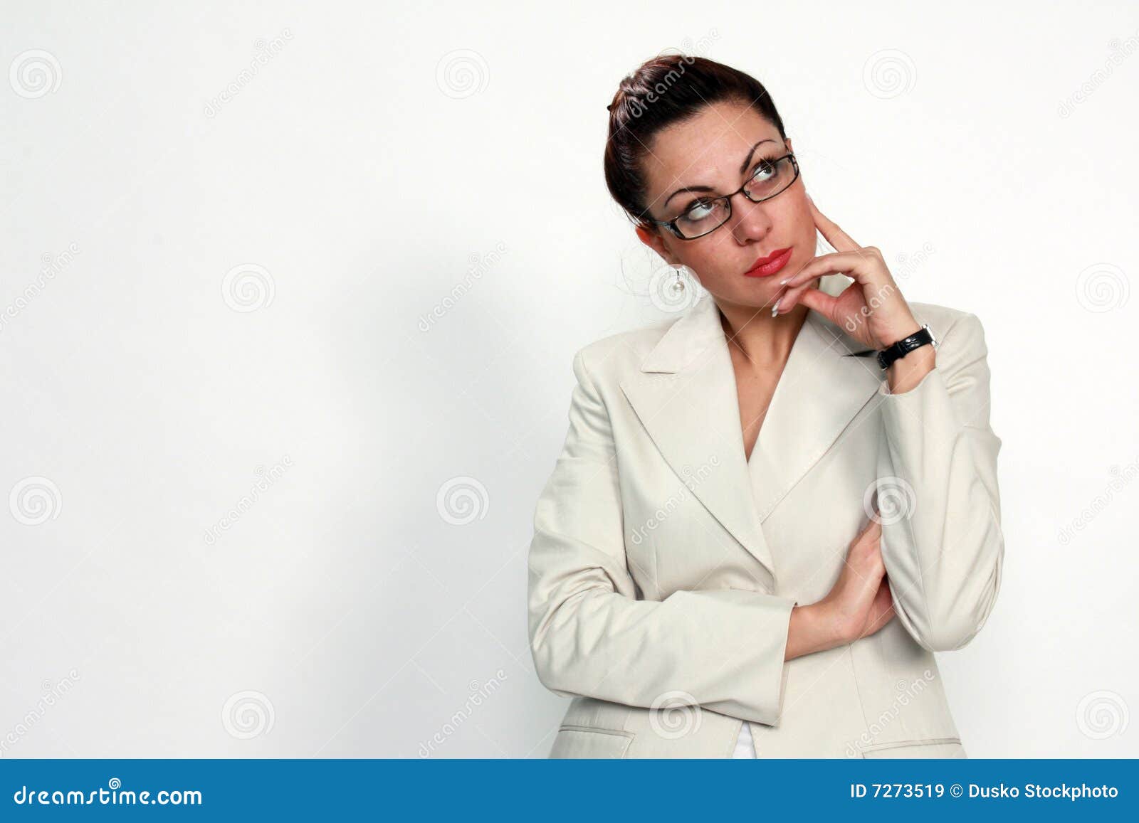 Woman in thinking pose stock image. Image of horizontal - 7273519