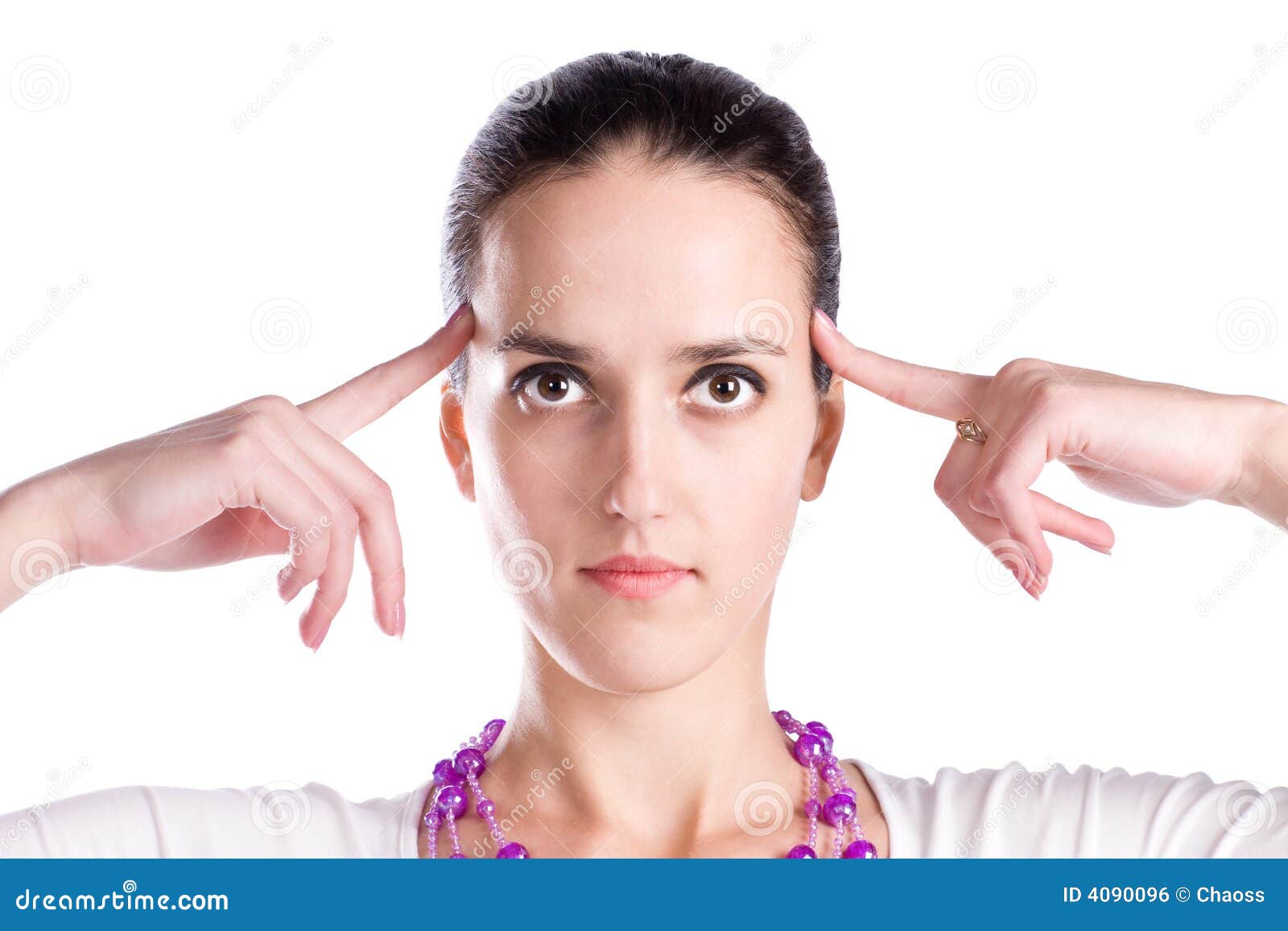 Woman in Thinking Pose Portrait Stock Photo - Image of caucasian, close ...