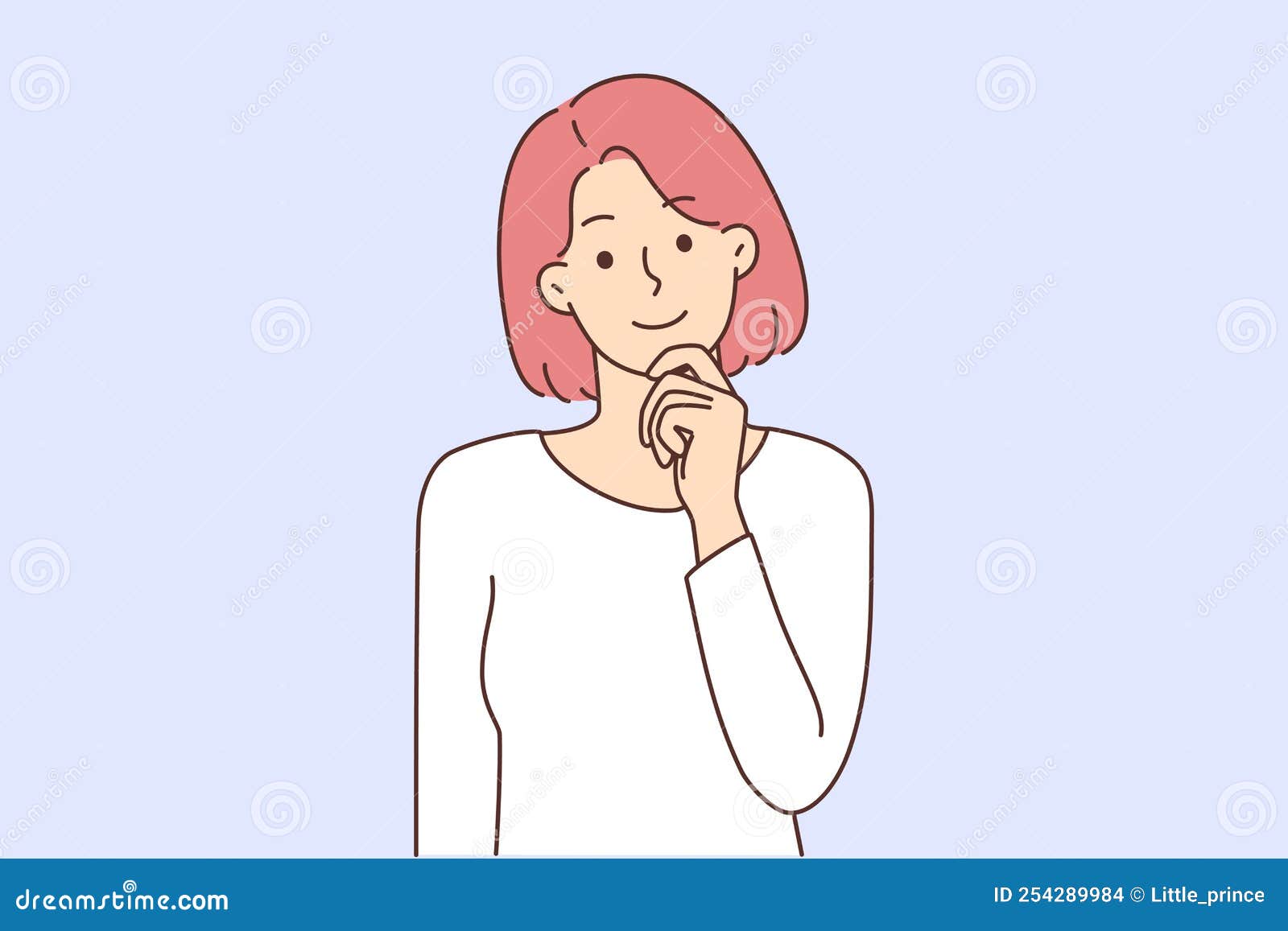 Woman Thinking Of Problem Solution Stock Vector Illustration Of Hand