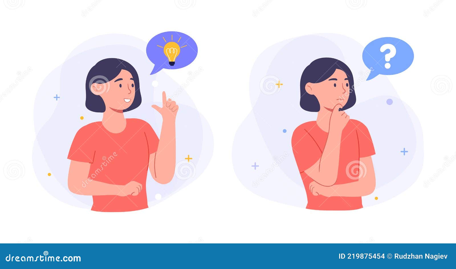 Woman Thinking, Problem Solving, Decision Making. Stock Vector ... Woman Thinking, Problem Solving, Decision Making. Stock Vector ...