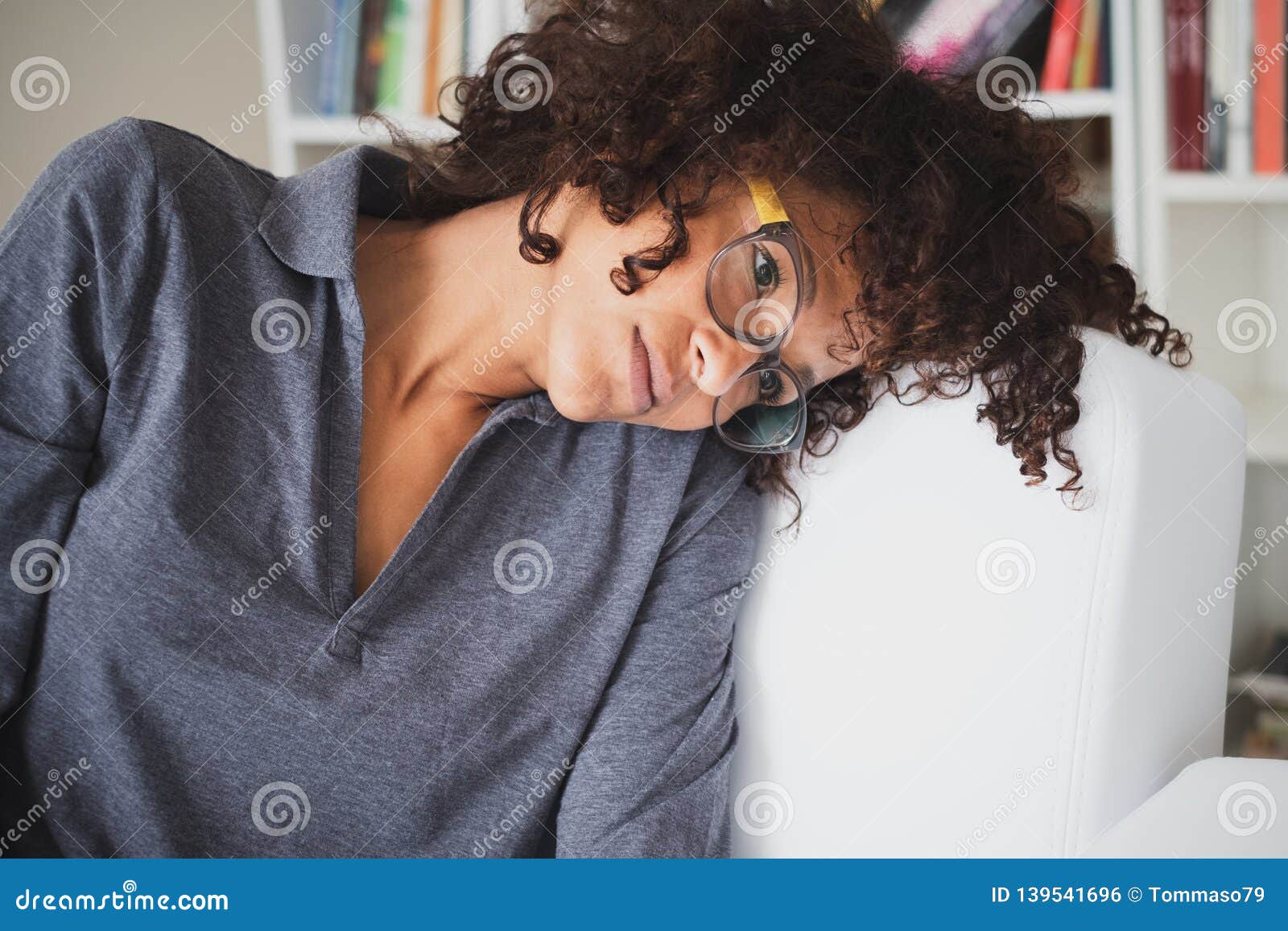 Brooding and Thoughtful Black Woman Face Portrait Stock Photo - Image ...