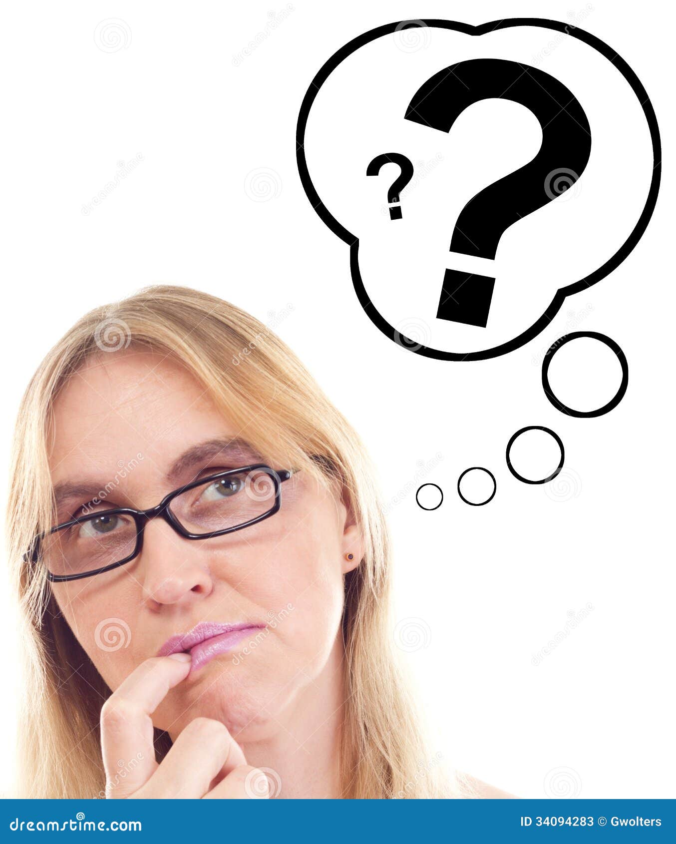 Woman Thinking about Question Stock Image - Image of face, adviser ...