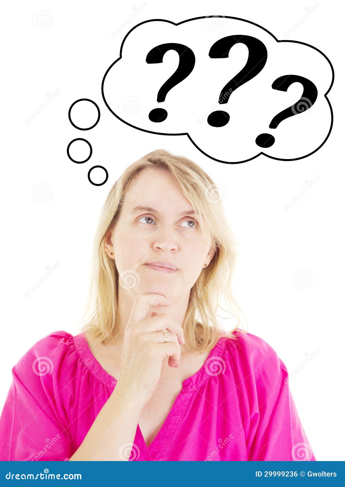 Woman Thinking about a Solution Stock Photo - Image of idea, answer ...