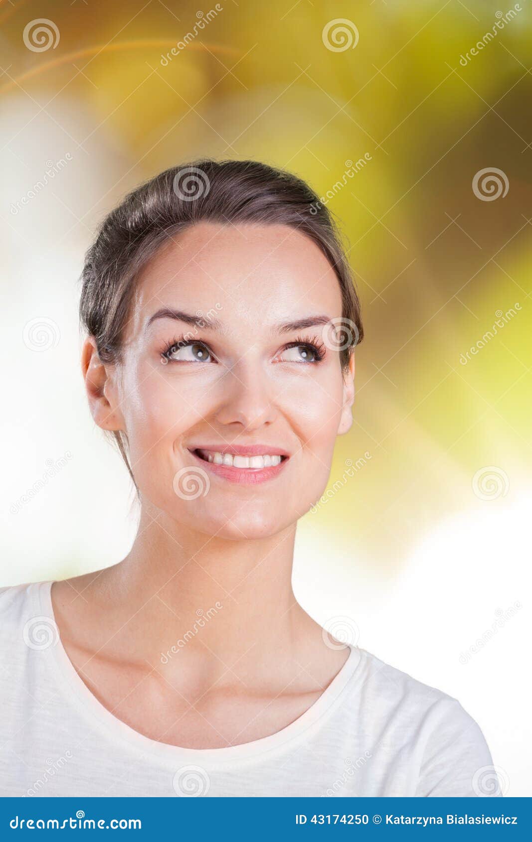 Woman Thinking about Something Nice Stock Photo - Image of harmony ...