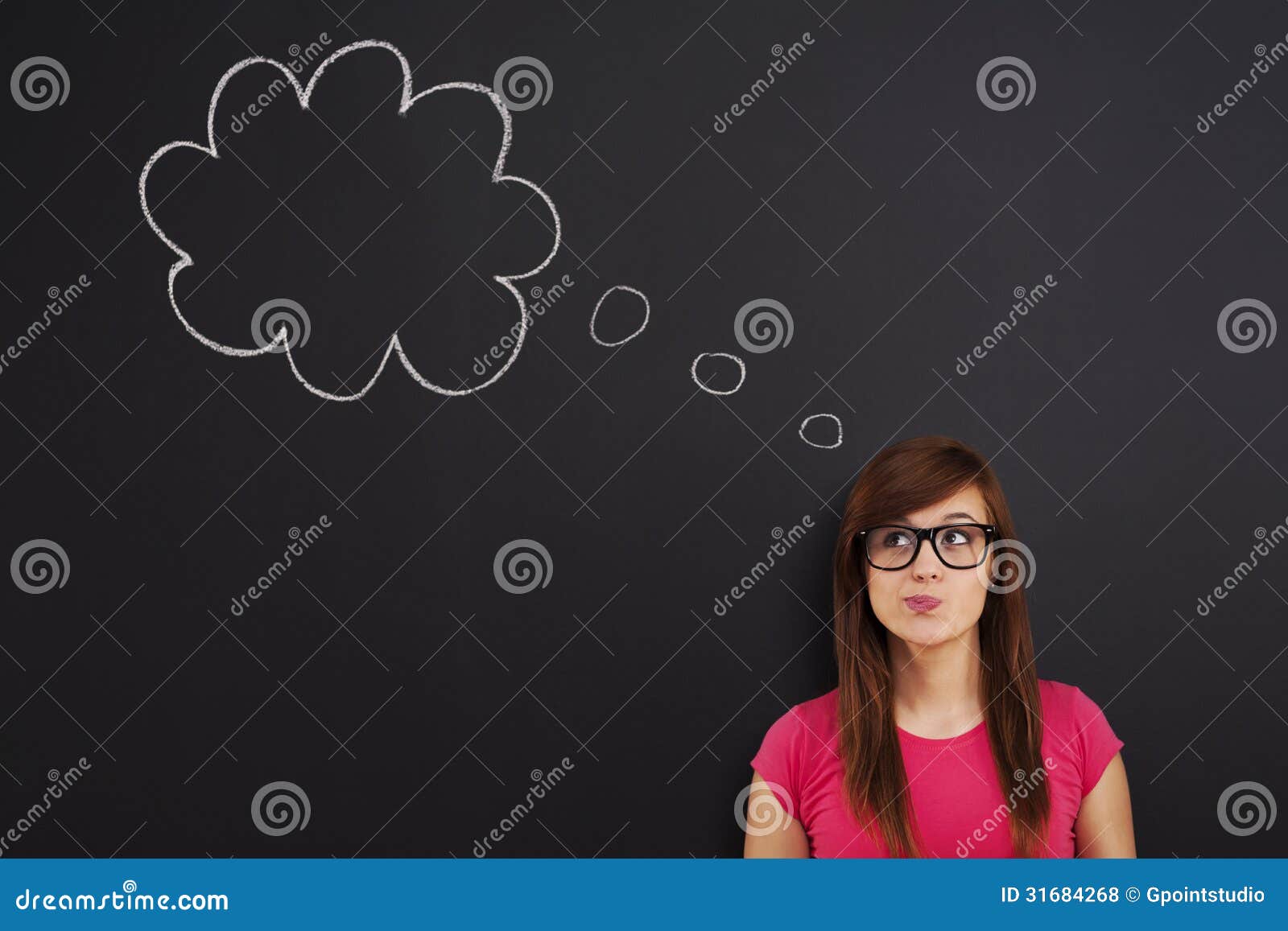 Woman with thought bubble stock photo. Image of attractive - 31684268