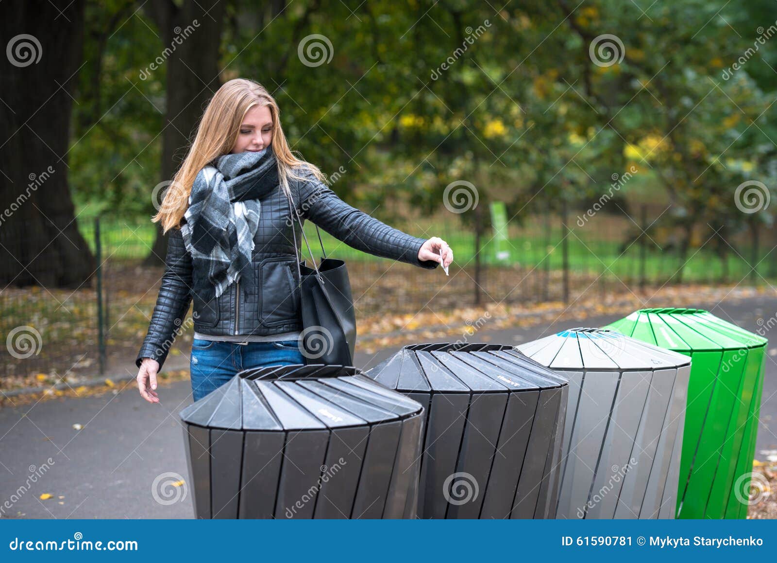 Woman Throws Recycle Paper Trash in the Trash Sorting Waste Stock Image ...