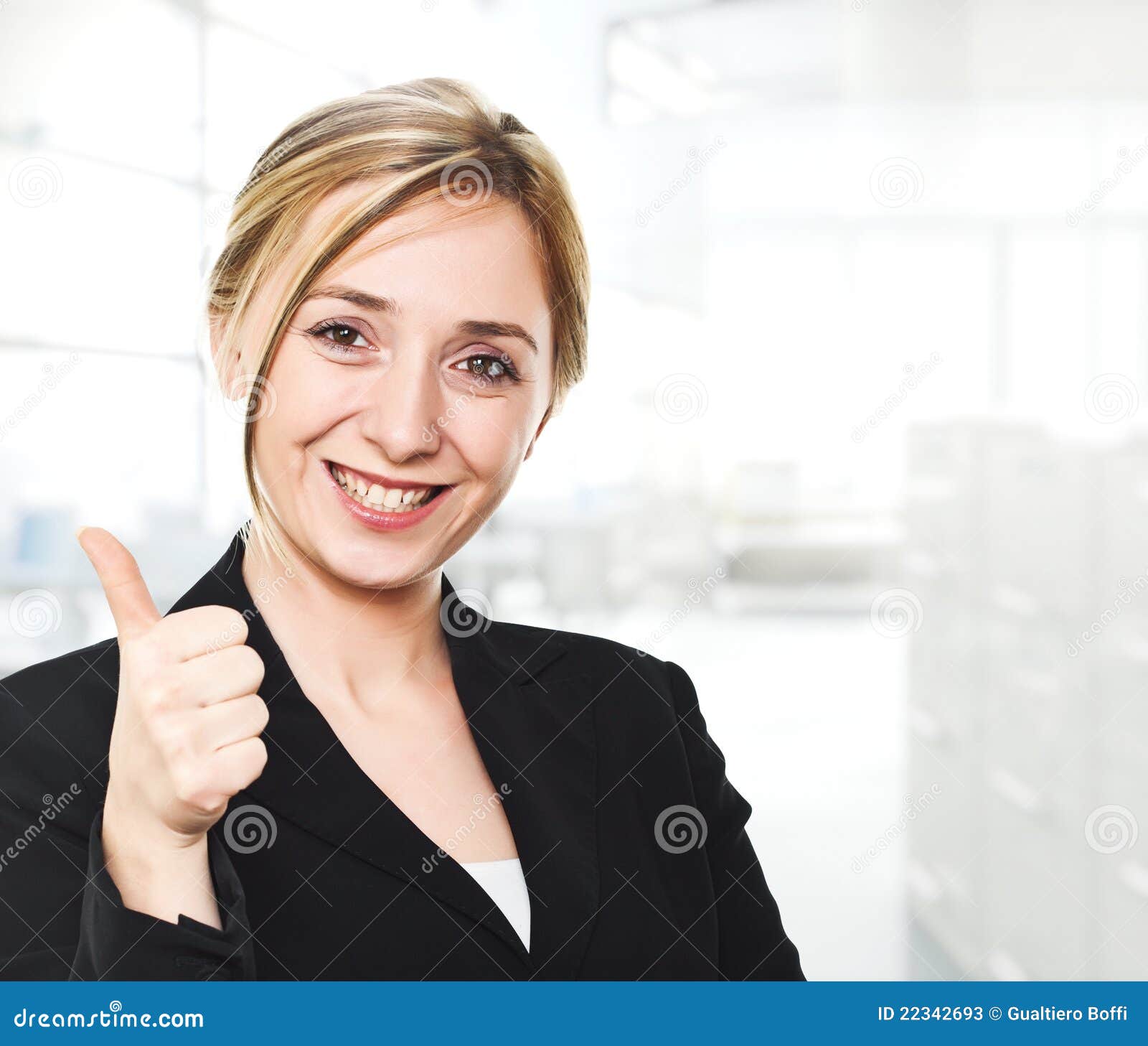 Woman thumb up stock image. Image of happy, beauty, portrait - 22342693