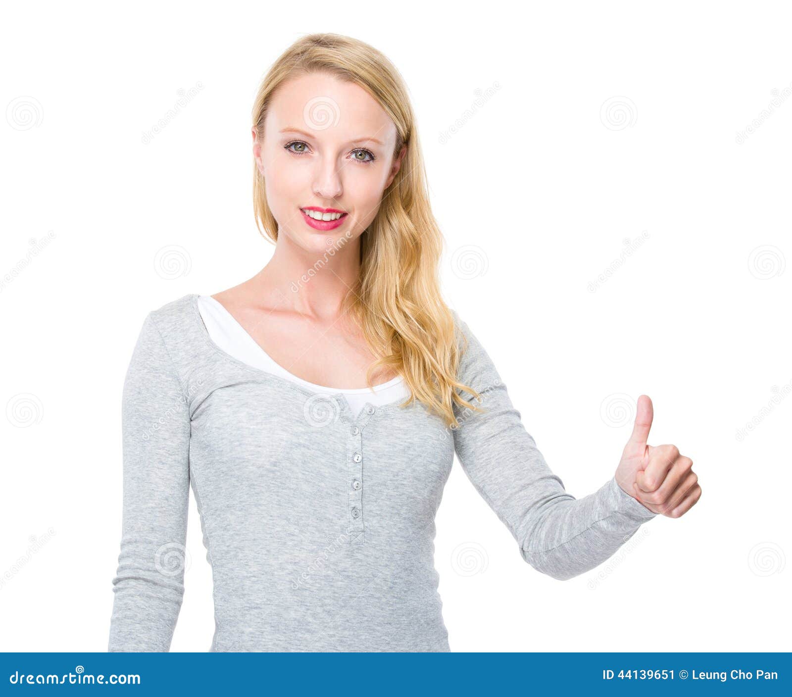 Woman with thumb up stock image. Image of person, caucasian - 44139651
