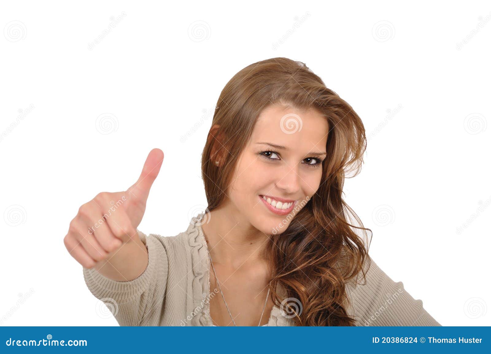 Woman with thumbs up stock photo. Image of confidence - 20386824
