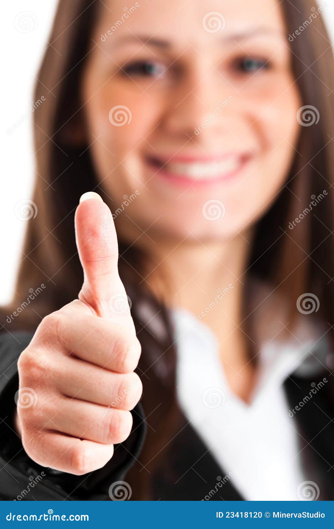 Woman thumbs up stock photo. Image of girl, success, thumbs - 23418120