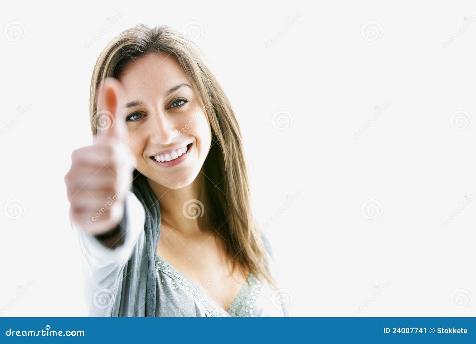 Woman thumbs up stock image. Image of human, female, achievement - 24007741