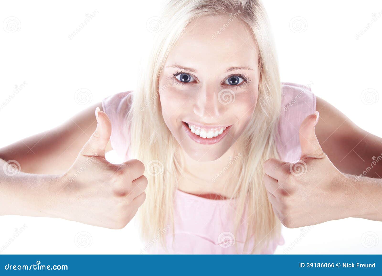 Woman thump up stock photo. Image of nature, cheerful - 39186066